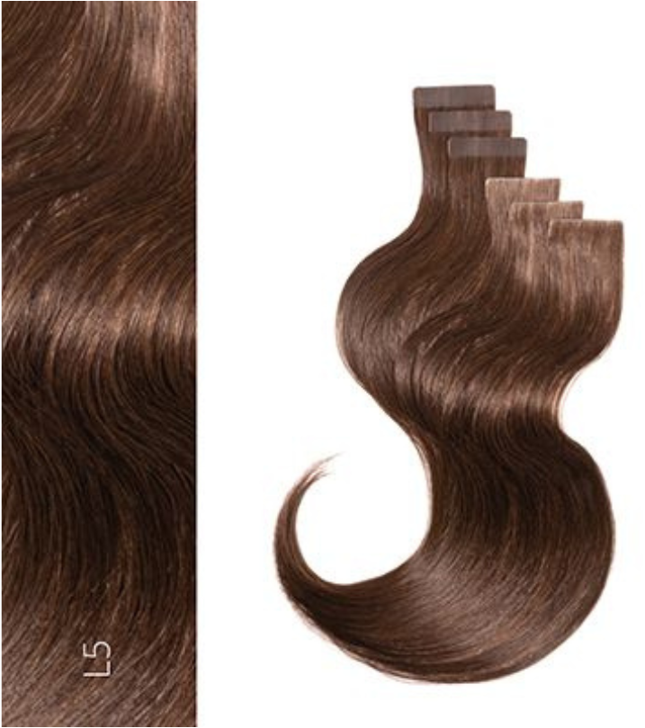 DoubleHair Easy Invisible Tape Human Hair - 55 cm 6 pcs L5 | Hairaction.nl