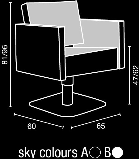 Salon Ambience kappersstoel Square - blokk. pomp - vierkante voet ...